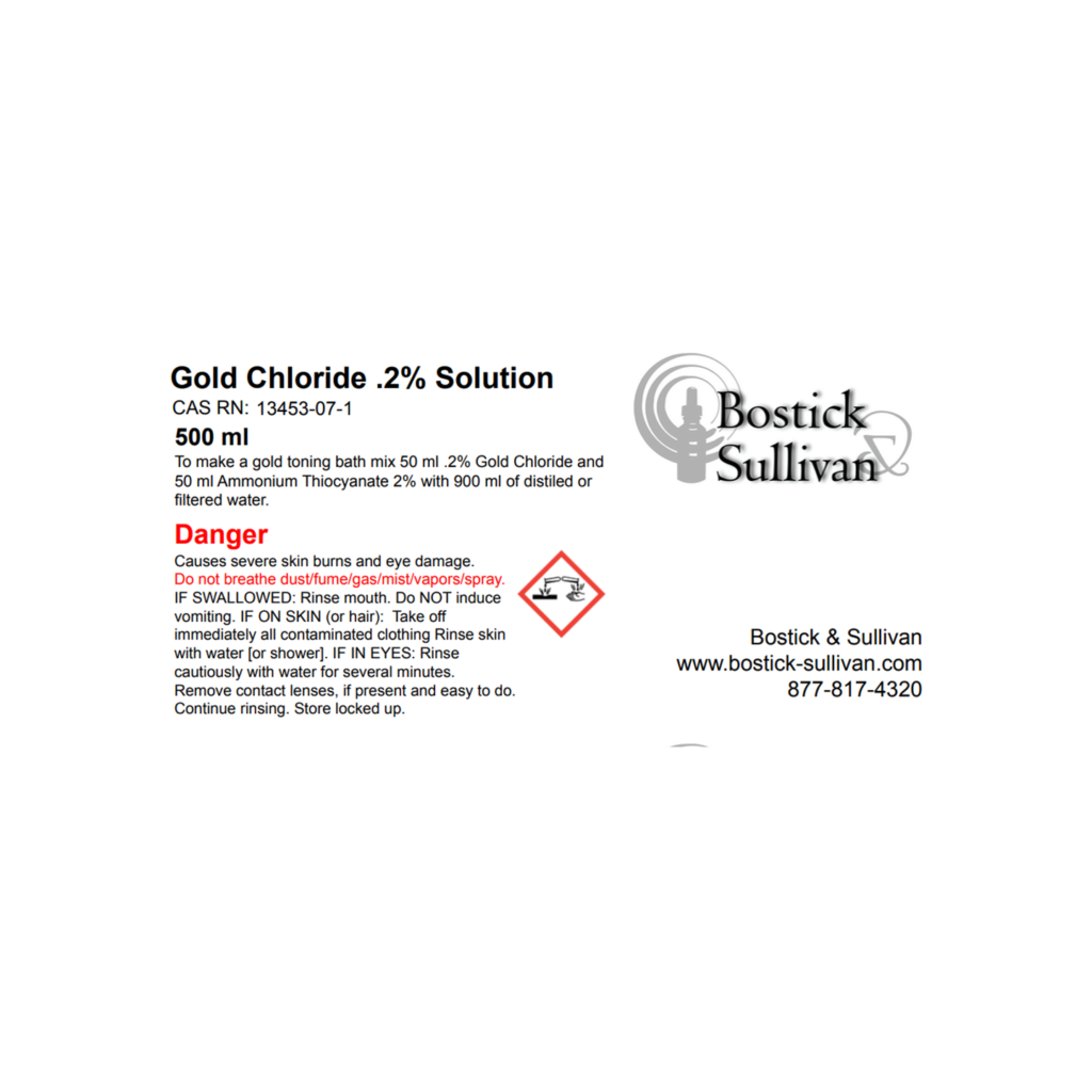 .2% Gold Chloride Solution - Bostick & Sullivan
